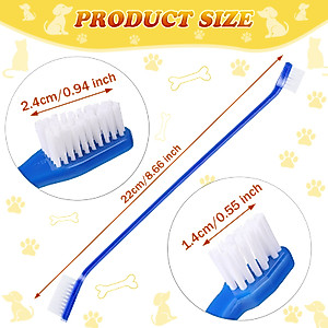 200 Pieces Dog Toothbrush Bulk Dual Headed Dental Brushes Puppy Tooth Brushing Kit Long Handle Dog Tooth Brush for Large Small Dogs Cats and Most Pets Teeth Cleaning Dental Care Supplies, 8 Colors