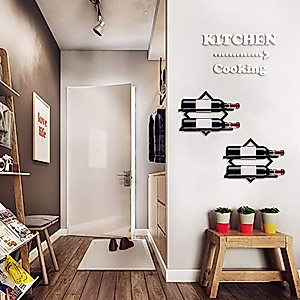 FOSTERSOURCE 2Pcs Metal Wall Mounted Wine Rack Hanging Wine Bottle Holder Wall Organizer Storage Shelf for Home Kitchen Bar Decor
