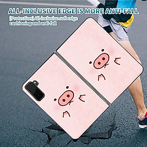 Case for Microsoft Surface Duo 2, BEOTIWAD Shockproof Non-Slip Hard PC Thin Protective Cover for Microsoft Surface Duo 2, Cute Pink Pig