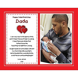 First Valentine's Day Poem Gift from Baby to Daddy, 8x10 Inch Print Personalized With Names and Photo