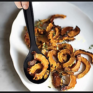 Disposable Plastic Serving Utensils Set - 18 Pack for Parties and Events - Heavy Duty Plastic - Black 10" Spoons, Forks, and 6" Tongs - Perfect for Serving - Great Value