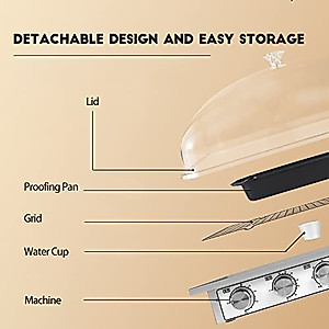 Electric Dough Proofer Machine with Humidity and Temperature control Bread Proofer Box Yogurt Maker Proofing Slow Cooker Fermenter