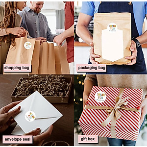 Monring 1000 Pieces 1x1 Inch Round Thank You Stickers for Small Business, Thank You for Your Order Stickers, Sealing Packaging for Small Business, Order, Decoration, Gifts, 2 Rolls with 1000 Labels