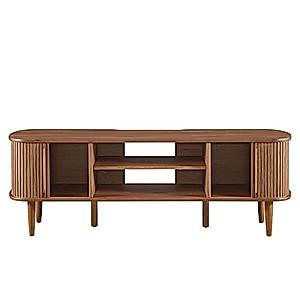 Modway Contour Mid-Century Modern Media TV Stand in Walnut, 15 x 54.5 x 18.5