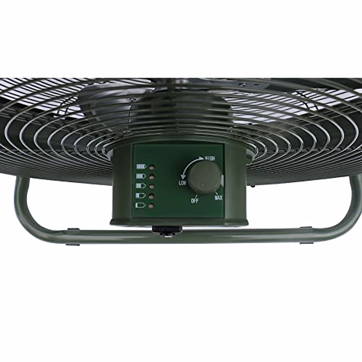 iLiving 18" Rechargeable Battery Operated Camping Floor Fan, High Velocity Portable Outdoor Fan with Metal Blade, With Built-in Lithium Battery for Whole Day Usage, 18 Inches, Military Green