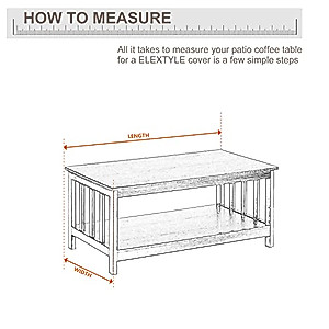 ELEXTYLE Patio Coffee Table Cover,Waterproof Patio Furniture Cover 48 X 28 X 16 Inch,600D Heavy Duty Rectangular Outdoor Table Cover,Weather Resistant for Outside Table Cover