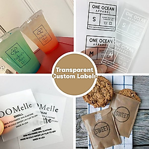 100 Or 200 Pack 1.5 inches Custom Your Own Transparent Waterproof Sticker Personalized Decals Text Name Image Photo Clear Labels Stickers