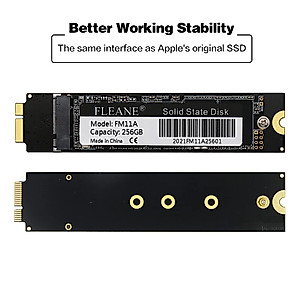 FLEANE 256GB FM11A 3D TLC SSD for MacBook Air A1370 A1369 (Late2010-Mid2011) EMC2392 EMC2393 EMC2469 EMC2471 HD (256GB)