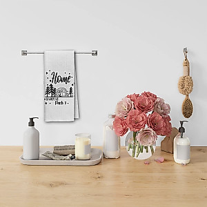 Dibor Home is Where We Park It Camping Kitchen Towels Dish Towels Dishcloth,Woodland RV Trailer Decorative Absorbent Drying Cloth Hand Towels Tea Towels for Bathroom Kitchen,Campers Gifts