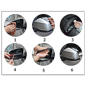 ATpu Car Rear View Mirror Eyebrow for Volvo S40 S60 S70 S80 S90 V40 V50 V60 V90 XC60 XC70,2pcs PV-C Car Back Mirror Eyebrow Rain Cover Sticker