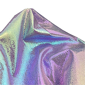 Iridescent Fabric Shimmer Sewing Crafting holograhic Fabric Costume Stage Perfomance Fabric (Purple)