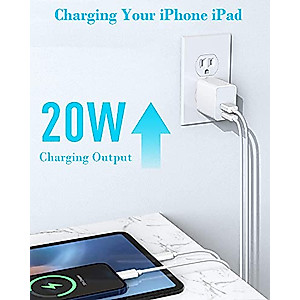 [Apple MFi Certified] iPhone Fast Charger, Veetone 20W Dual Port USB C Power Delivery Wall Charger Plug&2Pack 6FT Lightning Cable, PD/QC3.0 Type C Quick Charge for iPhone 13/12/11/XS/XR/X/iPad/Airpods