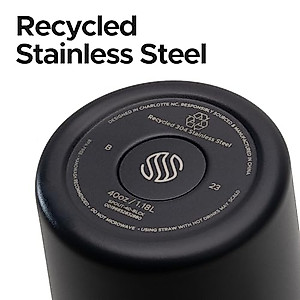 SPOUT 40 oz Tumbler With Handle And Straw, Insulated Stainless Steel Water Bottle With Straw - Travel Mug | BPA Safe Tumblers | Iced Drinks, Water, Cold/Hot Coffee - Cupholder Friendly Midnight Navy