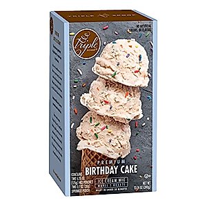 Premium Birthday Cake Ice Cream Starter Mix for ice cream maker. Sprinkle Ice Cream.Simple, easy, delicious. From gourmet mix to maker in 5 minutes. Makes 2 creamy quarts. Made in USA. (1/13.7 oz box)