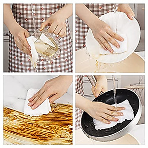 Max K Dish Cloths - Absorbent, Soft, Quick-Drying Kitchen Towels - Coral Fleece Reusable Cleaning Dishcloths Set for Hands, Dishes, Counters, Table, Dinnerware - Lint-Free - 24-Pack White