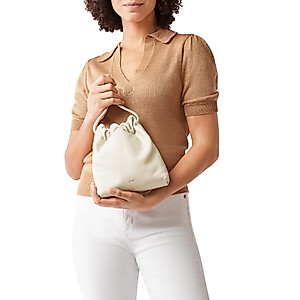 Fossil Women's Gigi Eco-Leather Small Drawstring Crossbody Purse Handbag, Angora (Model: ZB1526159)