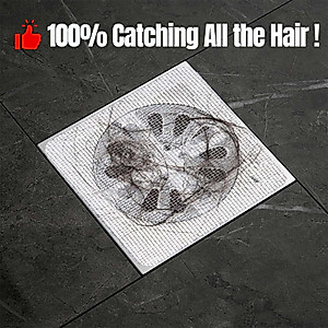 10 Pack Shower Drain Hair Catcher Shower Drain Cover,4"X4" Disposable Hair Drain Mesh Stickers,Bathtub Hair Catcher for Drain,Shower Floor Drain Cover Square,Bathroom,Laundry, Bathtub (10PCS)