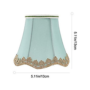 Uonlytech Green Fabric Lamp Shade Burlap Clip On Chandelier Lamp Shades Linen Lampshade for Table Chandelier Wall Lamp Living Room Bedroom, Small