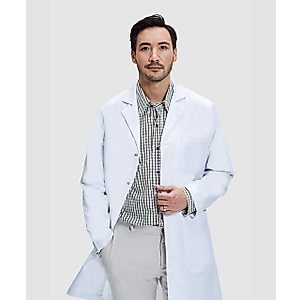 Dr. James 100% Cotton Premium Unisex Lab Coat for Men & Women, Phone & Tablet Pockets, Classic Fit, Snap Closing, 39" Length (S (Men S/Women M))