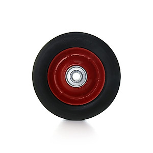 QWORK 2 Pack 6" x 1.5",1/2" Axle, Premium Rubber Wheel with Ball Bearing, Hand Truck Wheel, Capacity up to 132 lbs