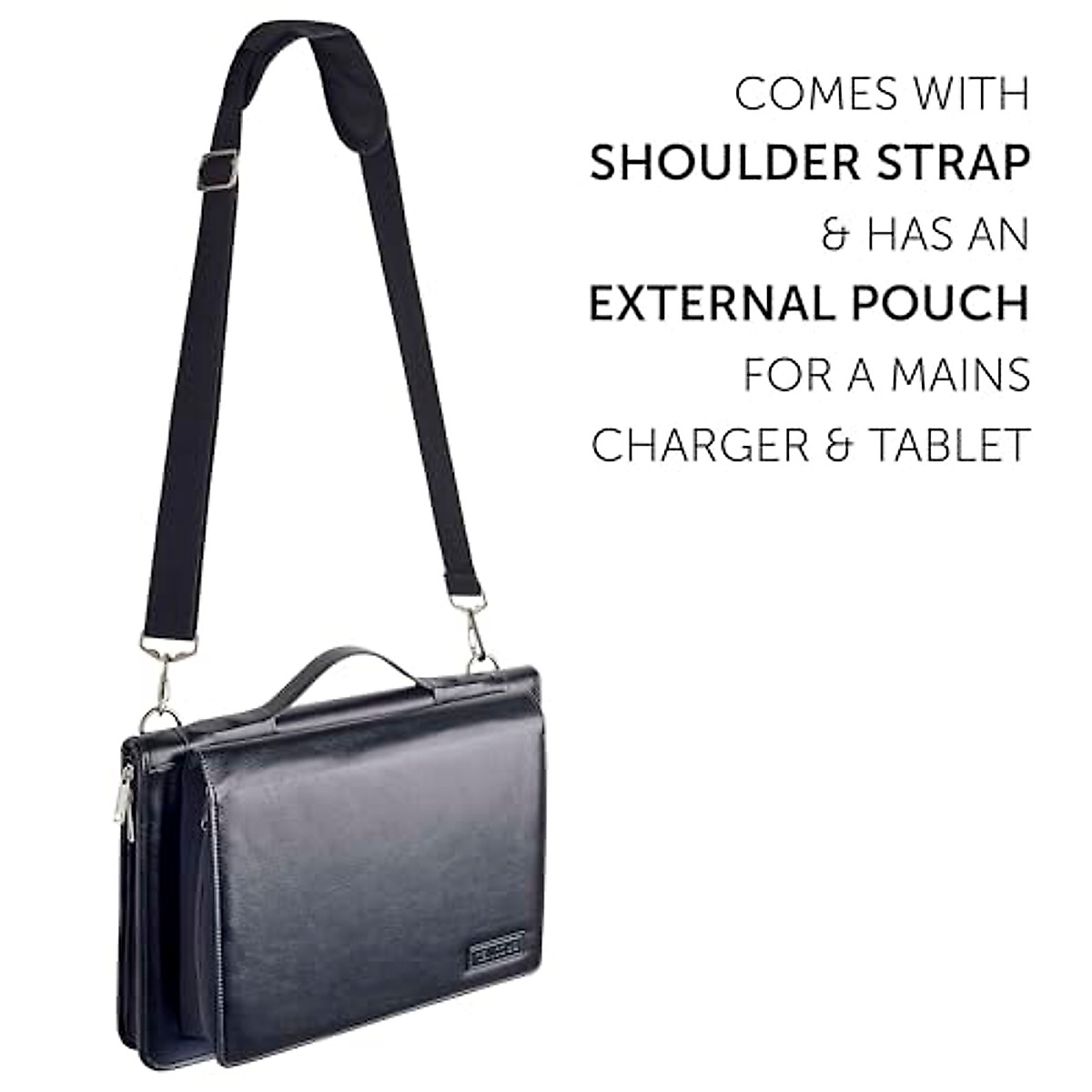 Broonel Black Leather Laptop Messenger Case - Compatible with ASUS ProArt StudioBook Pro X W730G5T