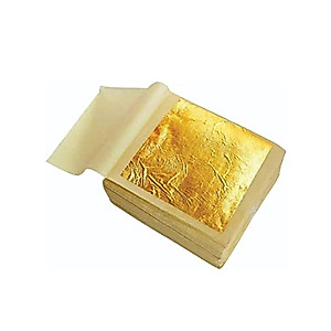 24k Edible Gold Leaves 50X75 MM 10 Sheets of Gold Varak Vark For Decoration Cakes Sweets Preparations Foods Jain Temple Ayurvedic Medicine Anti Aging Spa Body Therapy Nails Arts