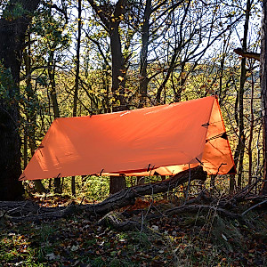 DD Hammocks - DD Tarp 3x3 - Sunset orange (10ft x 10ft) - 100% Waterproof Lightweight & Multifunctional High Visibility Rainfly Tarp Tent Shelter for Camping, Bushcraft & Scouts
