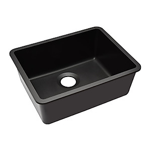 23" x 18" Quartz Kitchen Sink, single bowl kitchen sink,Drop in Kitchen Sink, Granite Composite Kitchen Sink, Undermount Sink, Galaxy Black kitchen Sink, Lexicon Platinum LP-2318-K-SO