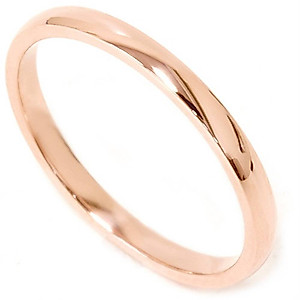 P3 POMPEII3 2mm 14K Rose Gold Comfort Fit Plain Wedding Band - Size 8