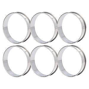 Pilipane English Muffin Rings,6 Pieces Crumpet Rings Double Rolled Tart Ring, Easy Demoulding DIY Stainless Steel Muffin Tart Rings Nonstick Metal Round Ring Mold for Home Food Making Tool(10CM)