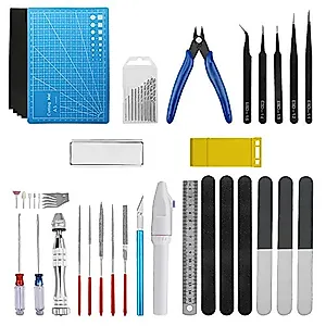 XINGYHENG 50Pcs Modeler Basic Tools Craft Set Compatible with Gundam Model Tools Kit Hobby Building Tools for Model Assemble Car Model Building Repairing and Fixing DIY Craft Kit