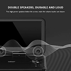 ieGeek 11.5" Portable DVD Player with SD Card/USB Port, 5 Hour Rechargeable Battery, 9.5" Eye-Protective Screen, Support AV-in/ Out, Region Free, Black