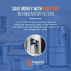 PureH2O PH21210 Compatible Replacement for Select Whirlpool and KitchenAid Refrigerator Models, Fridge Water Dispenser, Carbon Water Filter CartridgeQ