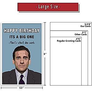 Ziwenhu Happy Birthday Card for Him, Funny Birthday Gifts for Women, Michael Scott Bday Card for Her, The Office Birthday Card for Friend