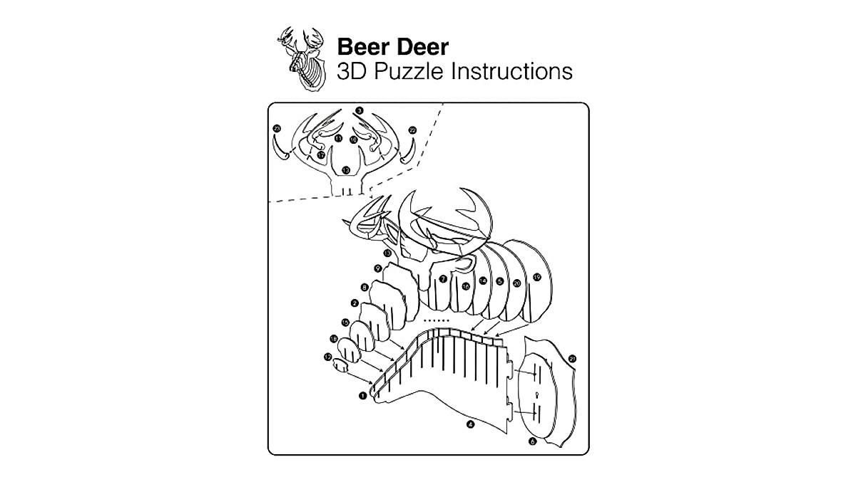 Beer Deer Busch Light 3D Mount for Man Cave