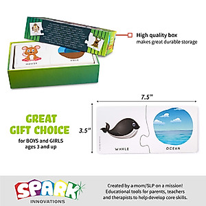 SPARK INNOVATIONS Animal Puzzles, Animal Games, Animal Matching Cards, Educational Games Childrens Puzzle for 3 Year Olds, Kids Puzzle, Preschool Games