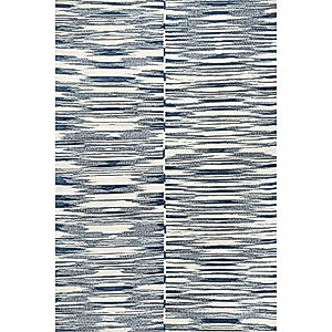 nuLOOM Reba Handmade Abstract Striped Wool-Blend Flatweave Area Rug, 8' x 10', Blue