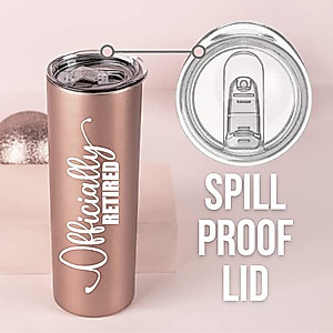 Onebttl Retirement Gifts for Women, Funny Retirement Tumbler 20oz, Retired Gifts for Coworkers, Grandma, Friends - Rose Gold (Retired)