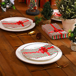 Cholemy Christmas Paper Napkins 3 Ply Disposable Presents Napkins Xmas Guest Paper Towels Merry Christmas Cocktail Napkins for Xmas Eve Dinner Holiday Party Supplies Kitchen Decor (100 Pcs)