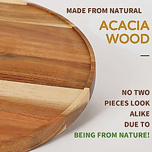 [ 2 Pack ] 10-inch Acacia Wood Lazy Susan Organizers, ACIAZAAZ Lazy Susan Turntable for Cabinet, Kitchen Turntable Storage for Table, Countertop, Pantry