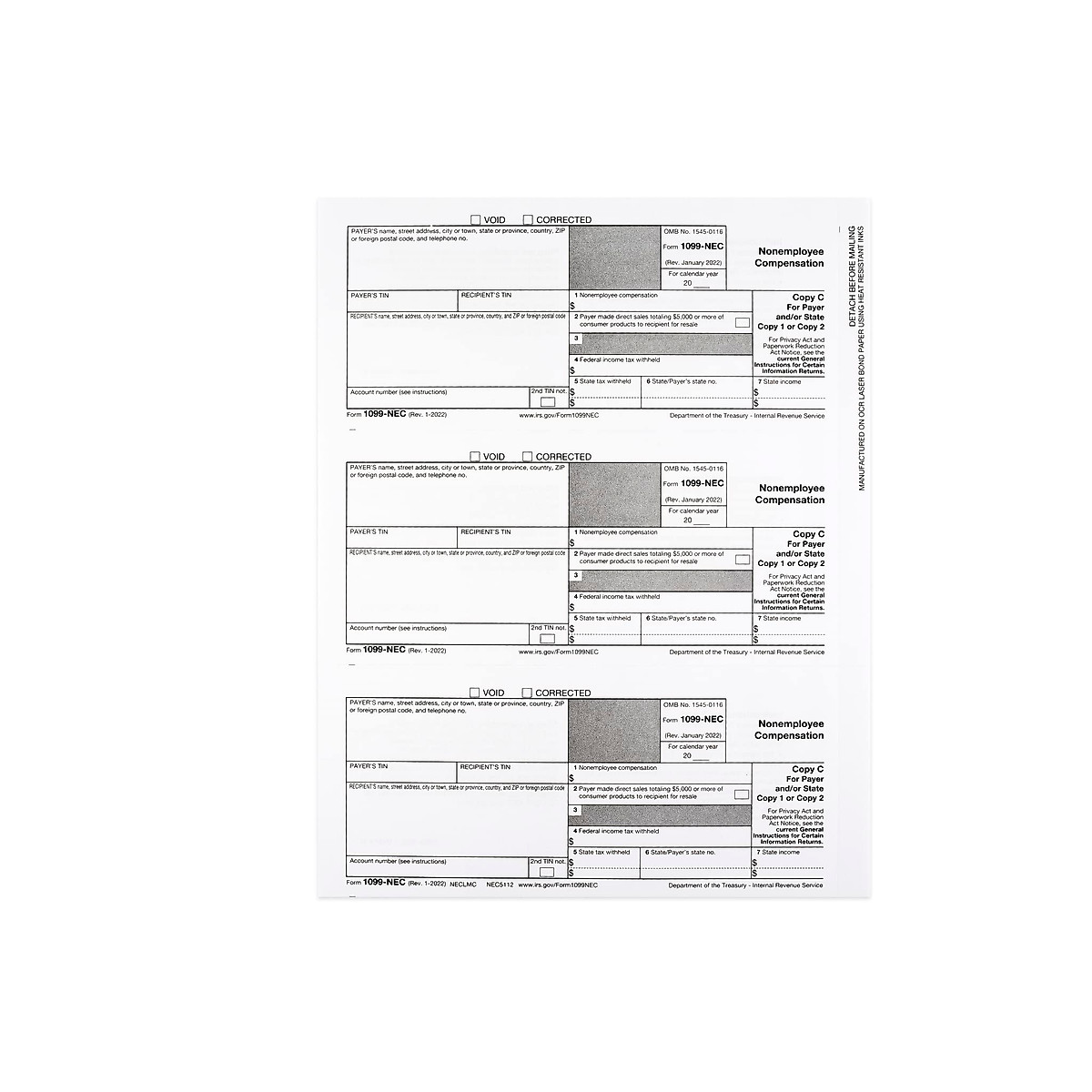 1099 NEC Tax Forms 2023 with Envelopes, 4 Part 15 Pack Tax Forms Kit and 15 Self-Seal Envelopes –Great for QuickBooks and Accounting Software, Value Pack for Business - Made in The USA - 15-Pack
