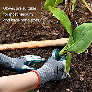 TOBEHIGHER Gardening Gloves - Gardening Gloves for Men and Women 6 Pair, Breathable Rubber Garden Gloves, Outdoor Protective Working Gloves for Raking, Weeding, Digging and Pruning