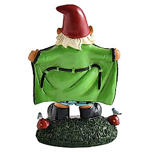 Noa Store Funny Naughty Garden Gnome Statue | Outdoor Decor | Fall Winter Halloween Christmas Decorations for Yard Art , Patio, Lawin, Doorsteps, Housewarming Garden Gift - 9.5 Inches