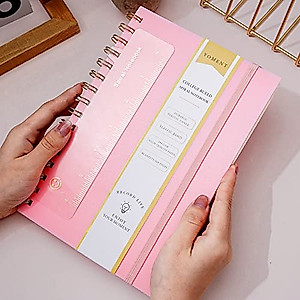Spiral Notebook College Ruled A5 Spiral Bound Journal 160 Pages Thick Paper Plastic Hardcover Spiral Notebook 5x7 Wire Bound Notebooks for Note Taking School Office Supplies,Pink