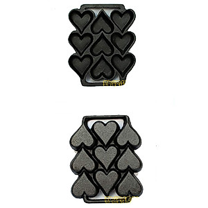 LI-GELISI Takoyaki Pan, 9 Molds, Cast Iron, Heart Shaped Egg Pot Danish Stuffed Pancake