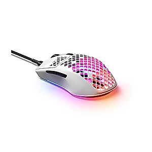 SteelSeries Aerox 3 - Super Light Gaming Mouse - 8,500 CPI TrueMove Core Optical Sensor - Ultra-Lightweight 59g Water Resistant Design - Universal USB-C connectivity - Snow (Renewed)