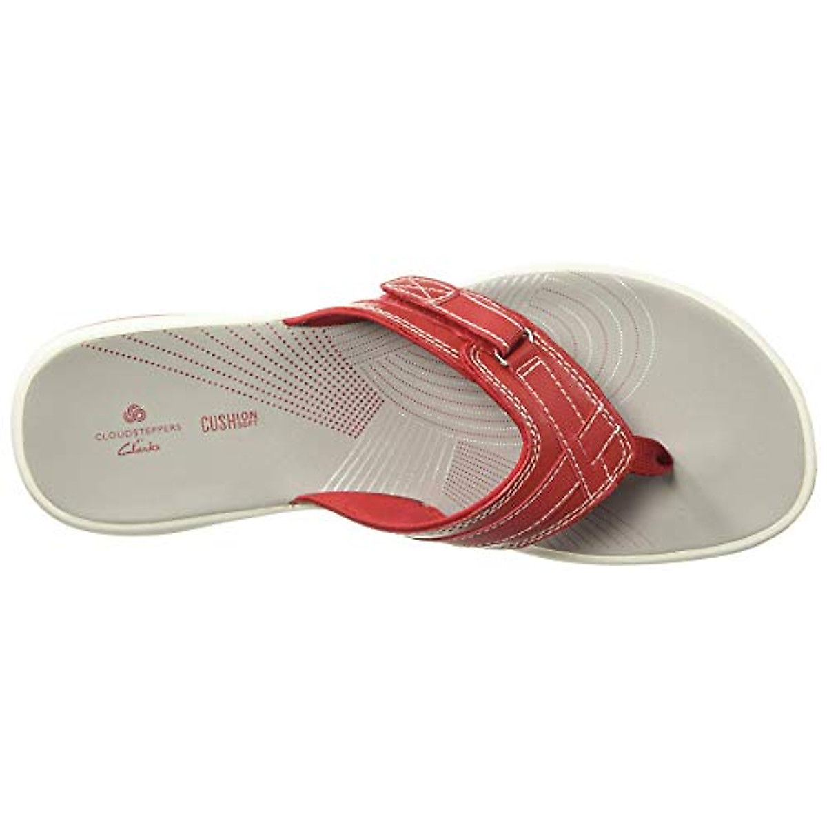 Clarks Women's Breeze Sea Flip-Flop, New Red Synthetic, 5