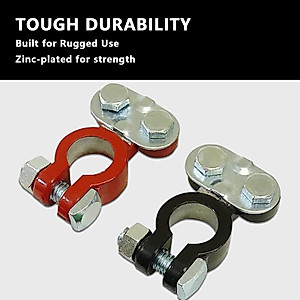 neynavy 2 PCS Cables Terminal Connectors, Zinc Plated Car Battery Cable Terminal Connector Top Terminal with 2 PCS Washers, Fit for Marine Car Boat RV Vehicles (Silver)