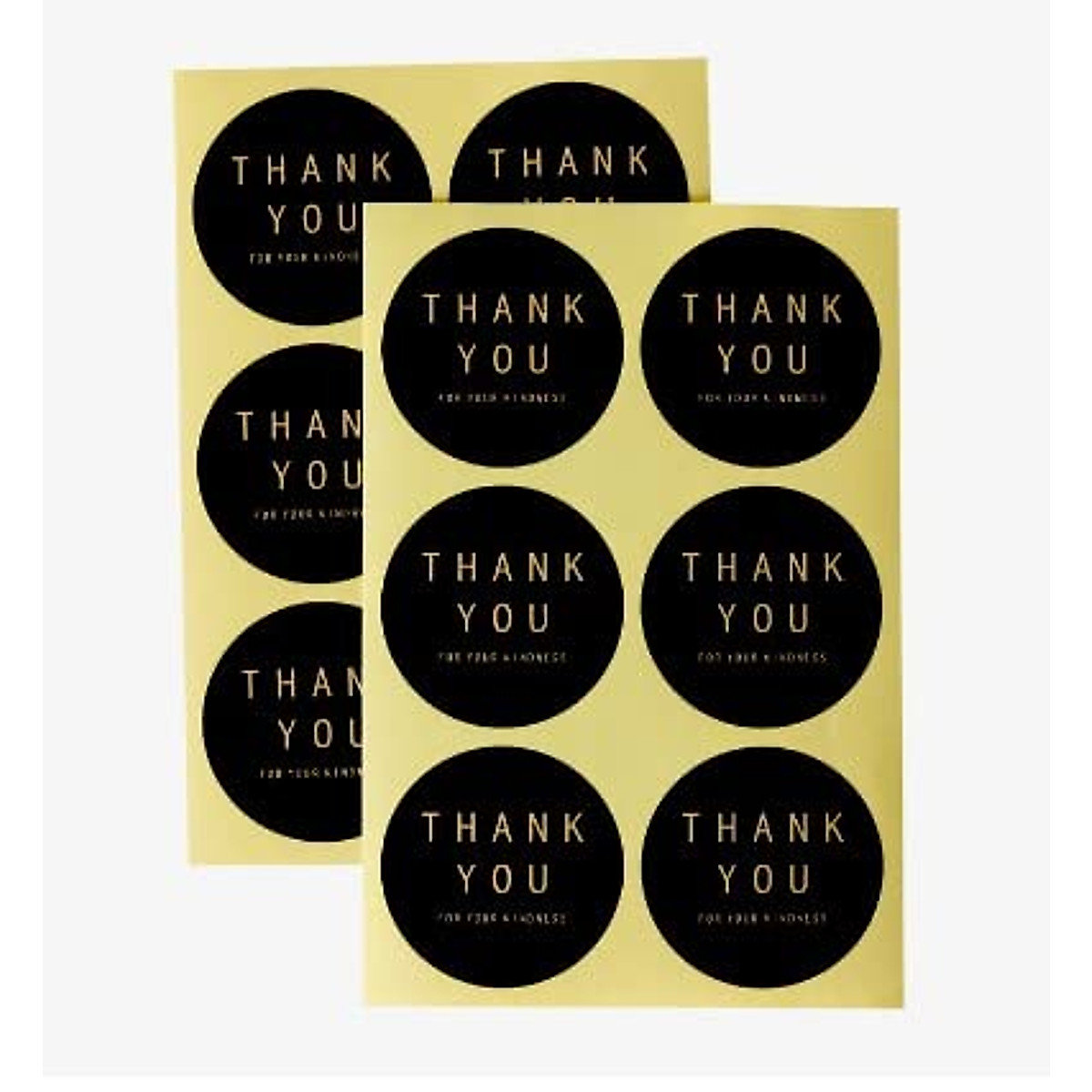 1.5'' Thank You for Your Kindness Stickers 120 Pcs 4 Design Round Square Classical Craft Thank You Sticker Kit for Greeting Cards Flower Bouquets Self-Adhesive Labels for Gift Wraps