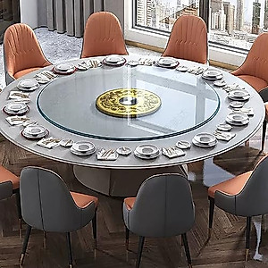 Lazy Susan Glass Turntable, 8mm Transparent Rotating Serving Tray, Heavy Duty Swivel Tray for Kitchen Dining Table (Color : Clear, Size : 50cm/20inch)